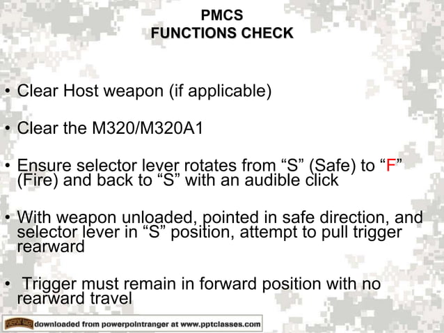 M320/M320A1 Grenade Launcher PMI | PPTX