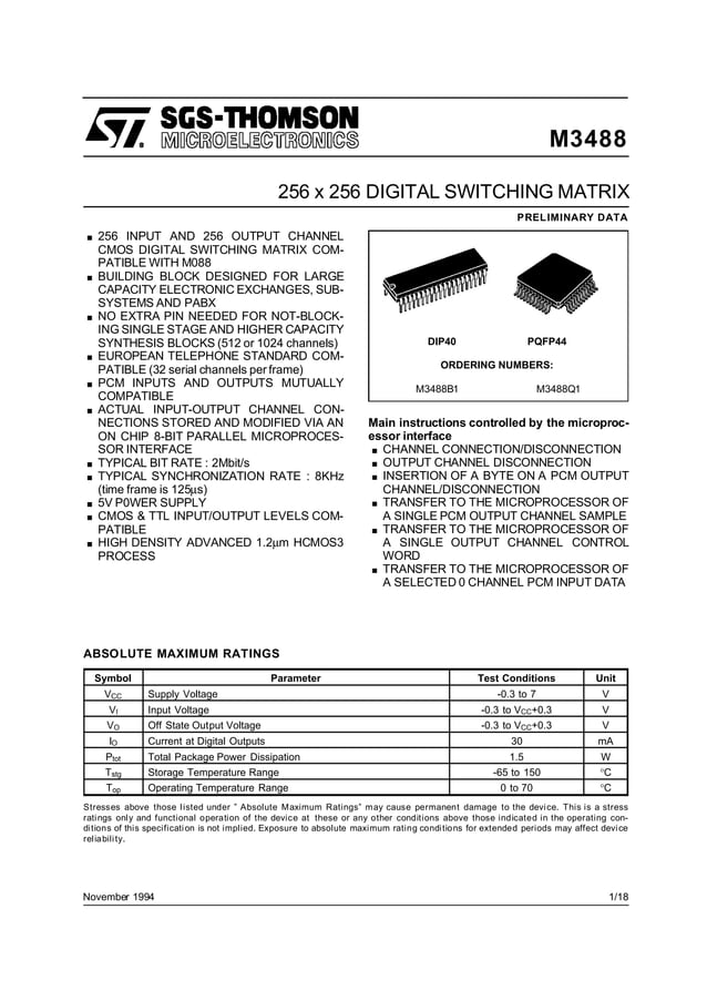 M3488 datasheet | PDF | Computing | Technology & Computing