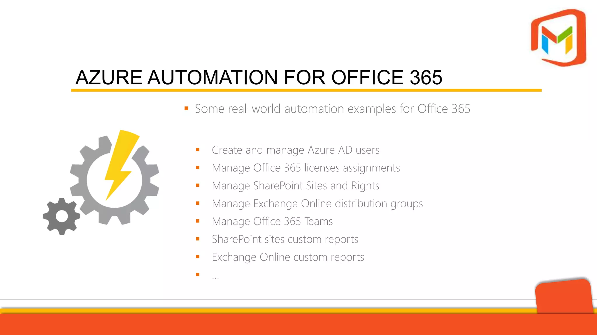 M365 automate Office 365 with azure automation | PPT