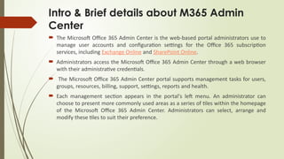 Microsoft 365 Admin Introductions Part 01 | PPTX