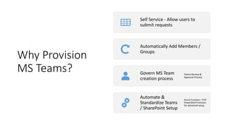 Building a Microsoft Teams Provisioning Process using Power Apps & Power Automate | PPTX | Cloud ...