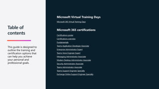 M365 Training + Certification Guide_081822.pdf | Cloud Computing | Internet