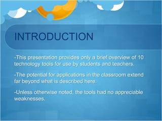 Technology Tools in the Classroom | PPT