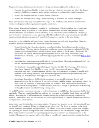 M³AAWG : Help – I’m On A Blocklist | PDF