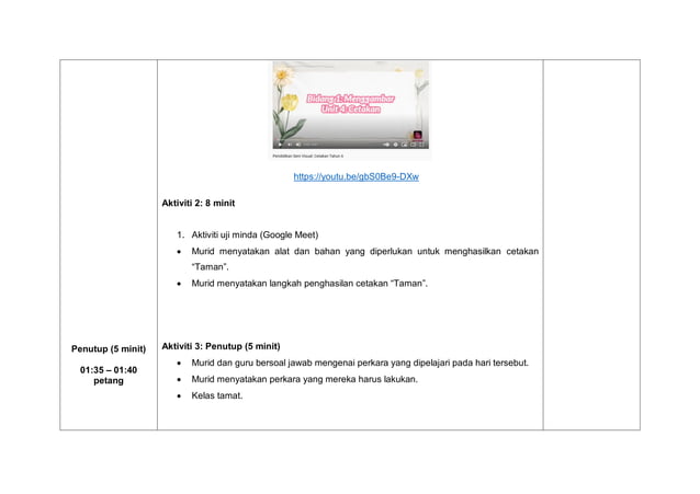 RPH PSV Tahun 6 Cetakan | PDF