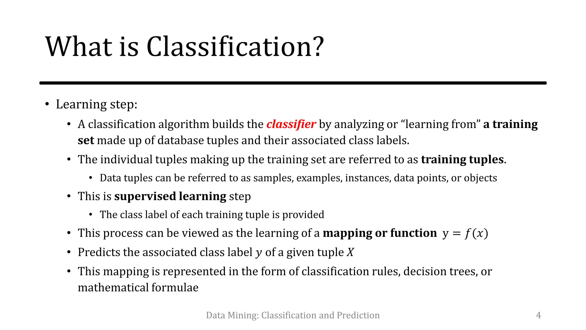 Classification in Data Mining | PDF