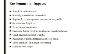 Environmental impact assessment (EIA) ppt | PPTX