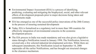 Environmental impact assessment (EIA) ppt | PPT