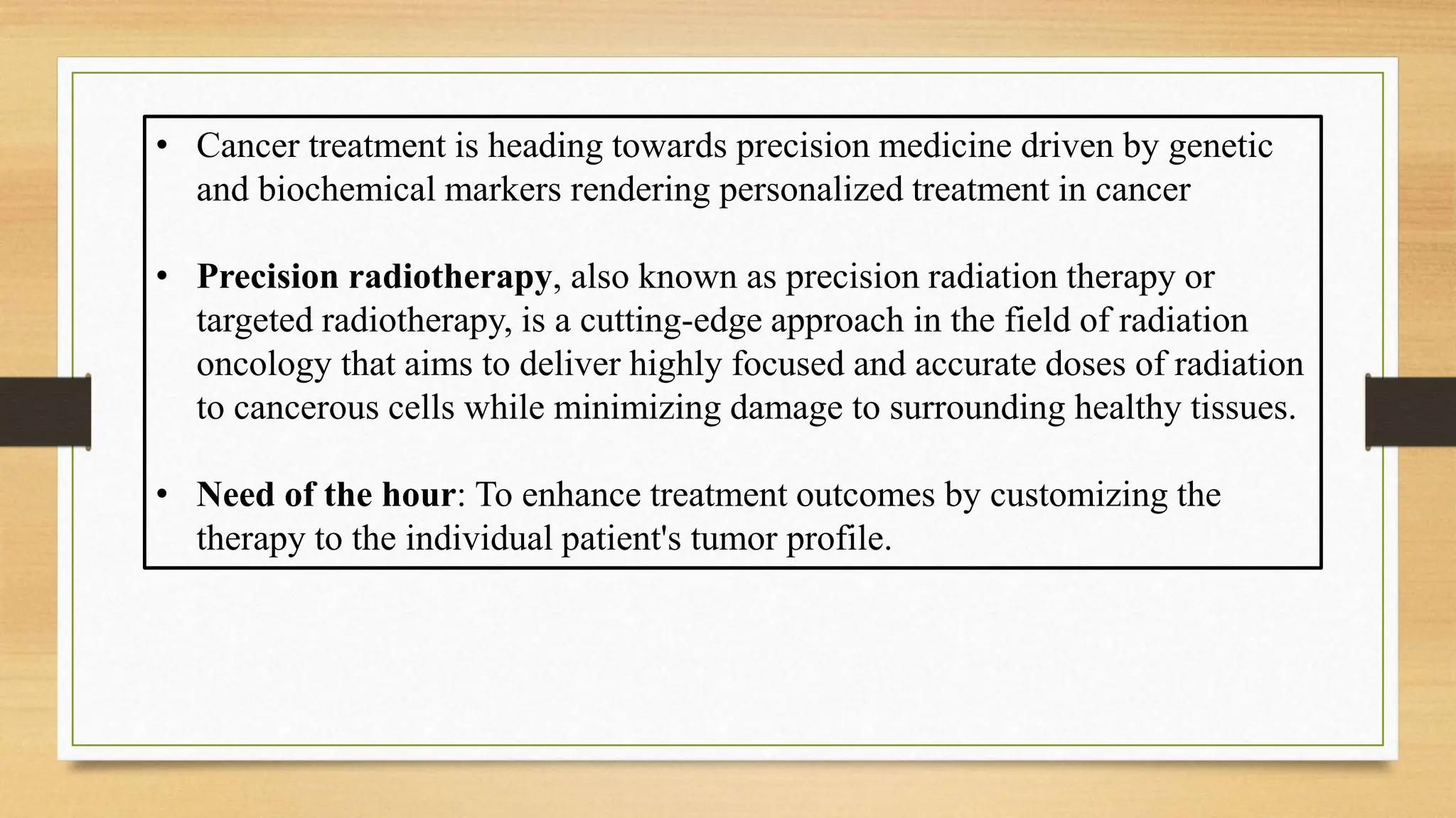 Precision Radiotherapy: Tailoring Treatment for Individualised Cancer ...