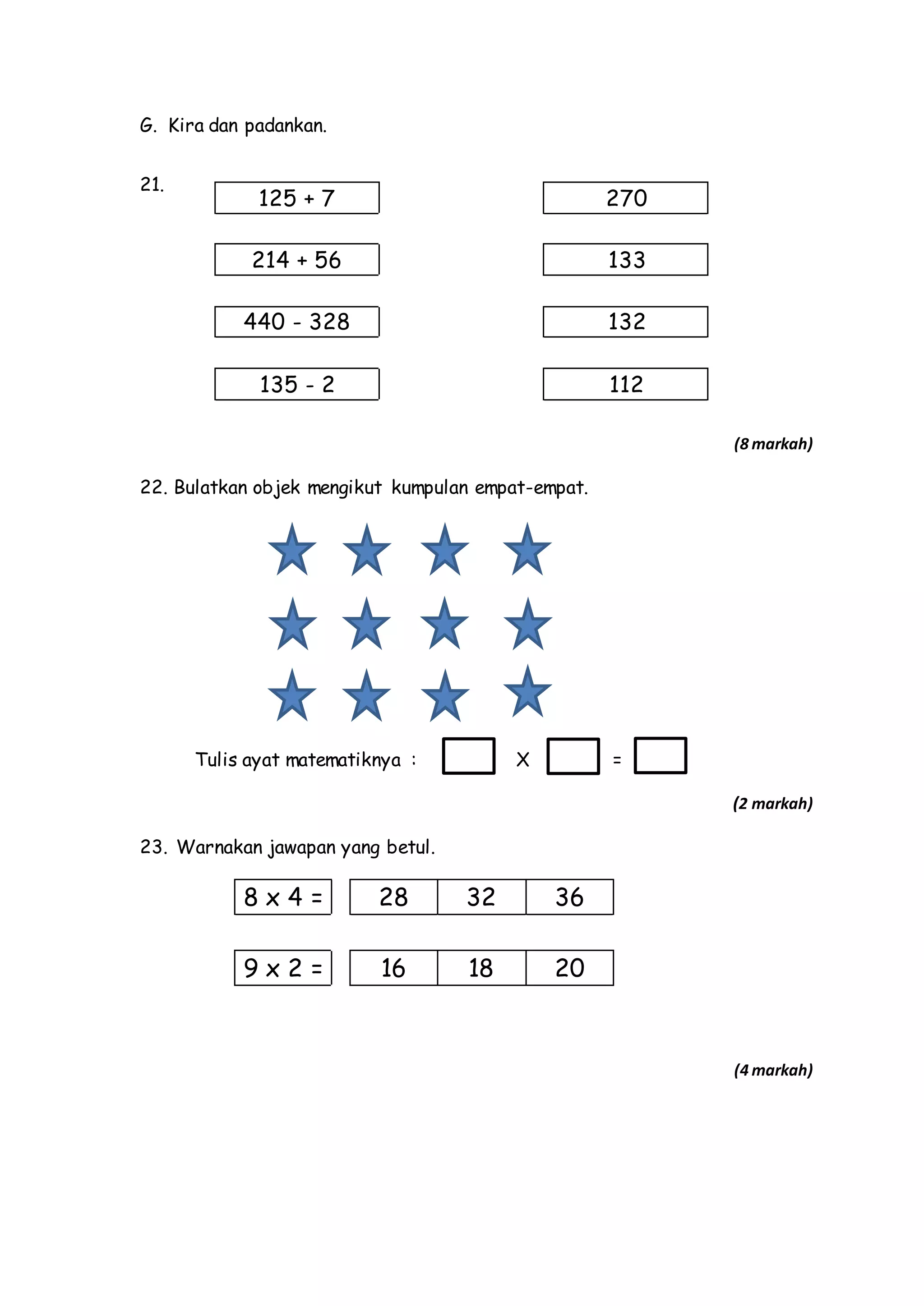 MATEMATIK TAHUN 2 KERTAS 2 | DOCX