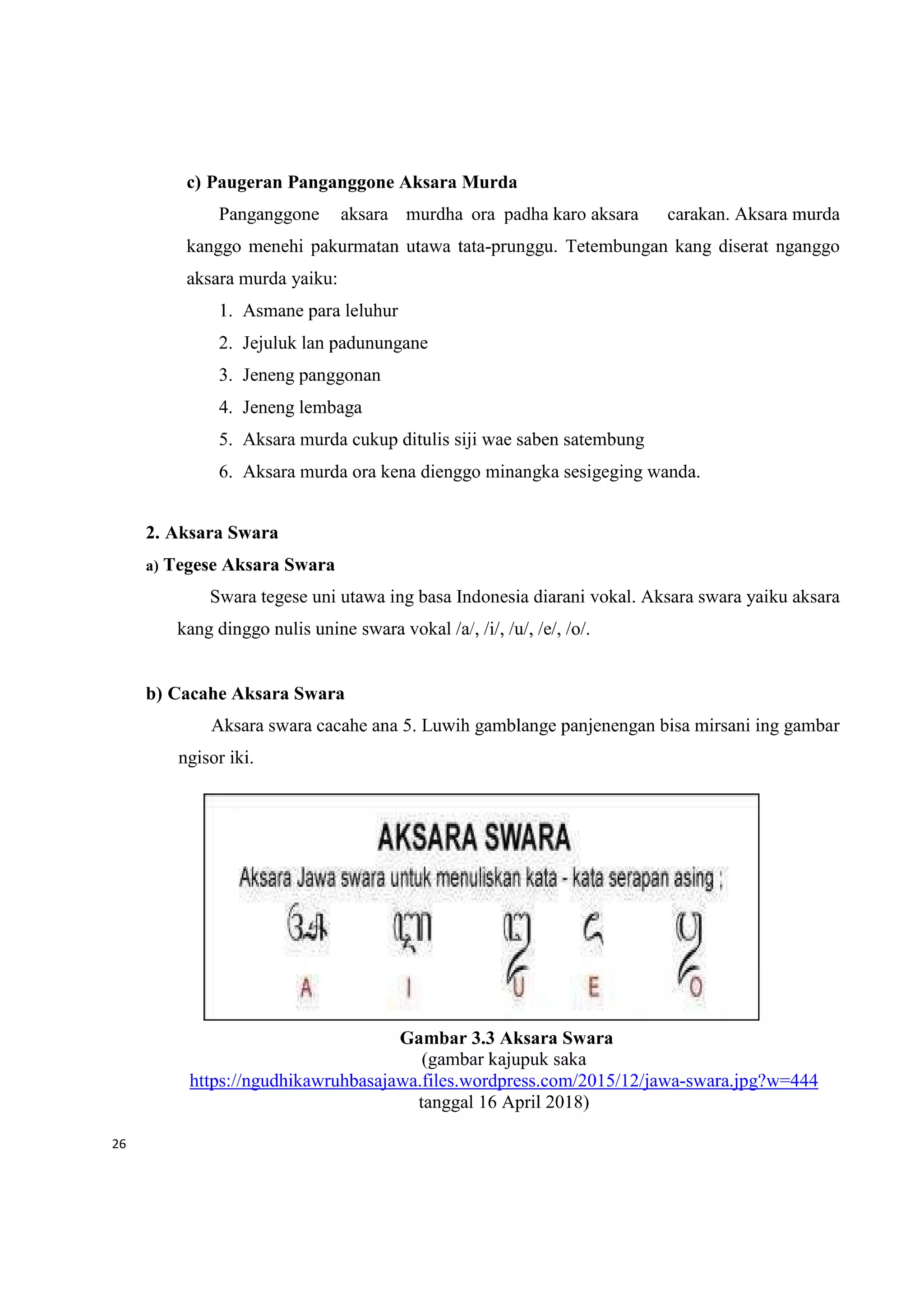 M3 kb 2 AKSARA MURDHA, AKSARA REKAN, LAN ANGKA JAWA | PDF | Free Download