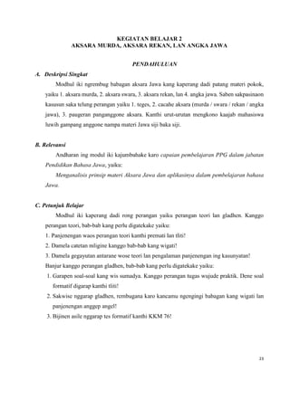 M3 kb 2 AKSARA MURDHA, AKSARA REKAN, LAN ANGKA JAWA | PDF