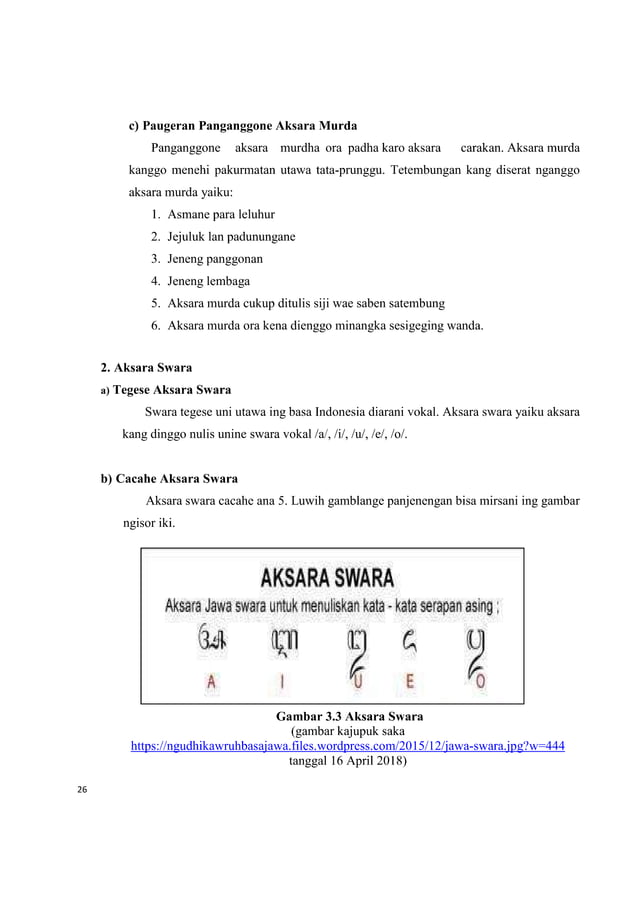 M3 kb 2 AKSARA MURDHA, AKSARA REKAN, LAN ANGKA JAWA | PDF