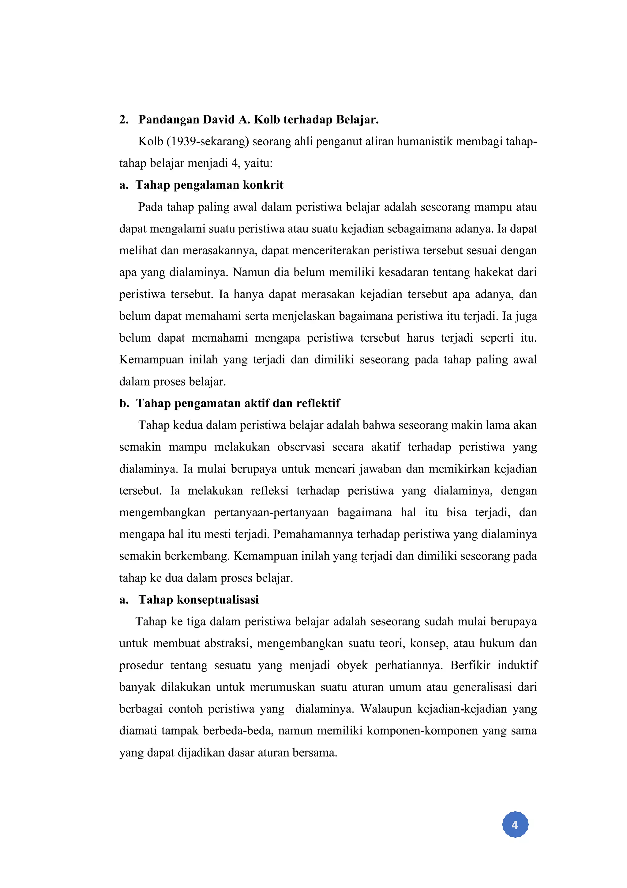 Teori Belajar Humanistik dan Penerapannya dalam Pembelajaran | PDF