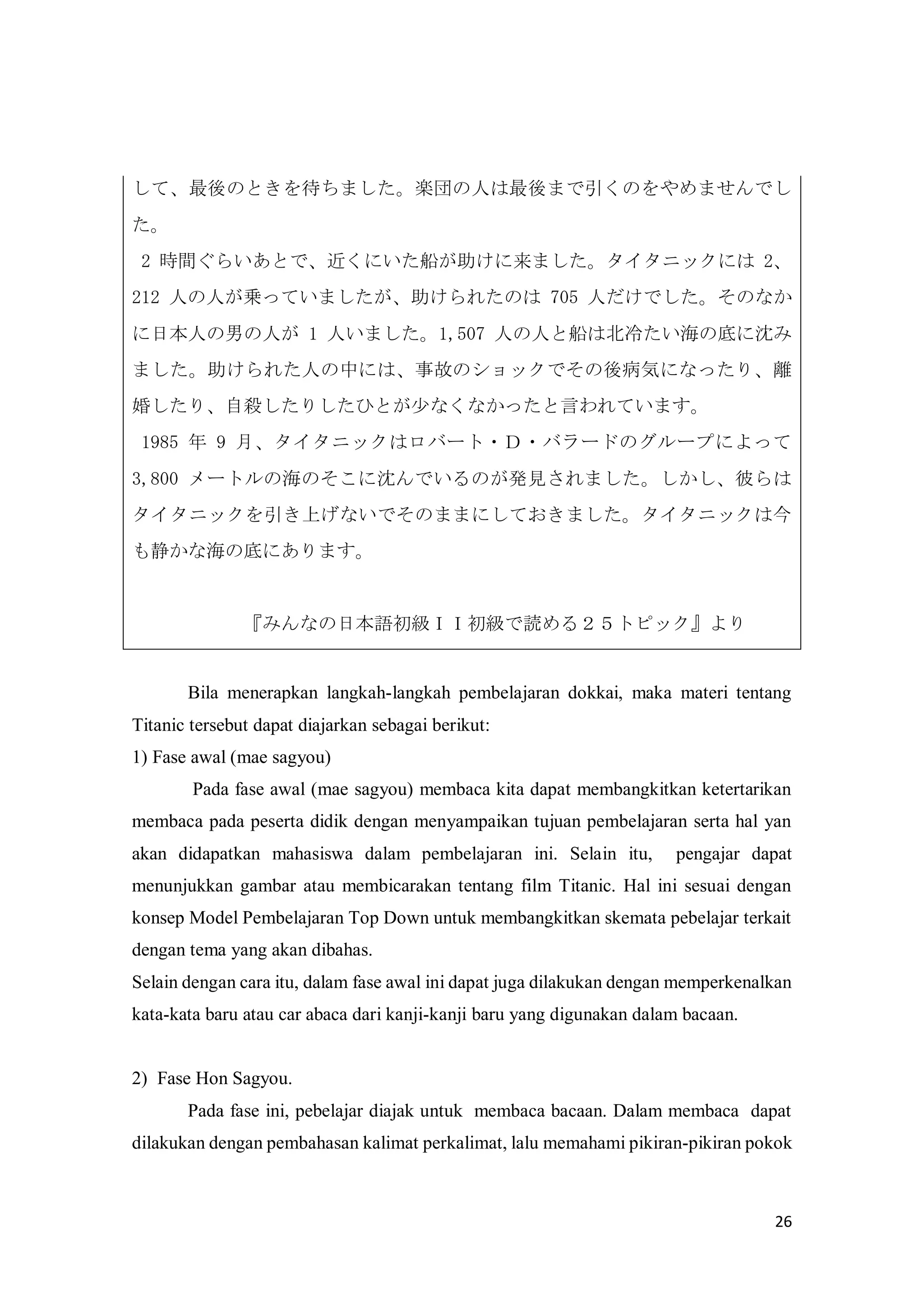 Materi M3KB4 - Pengajaran Dokkai, Kaiwa, dan Sakubun | PDF