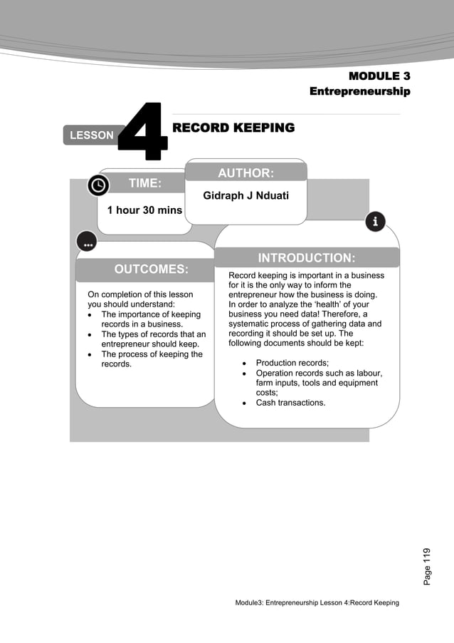 Farmer's Agribusiness Training Course: Module 3 - Entrepreneurship ...