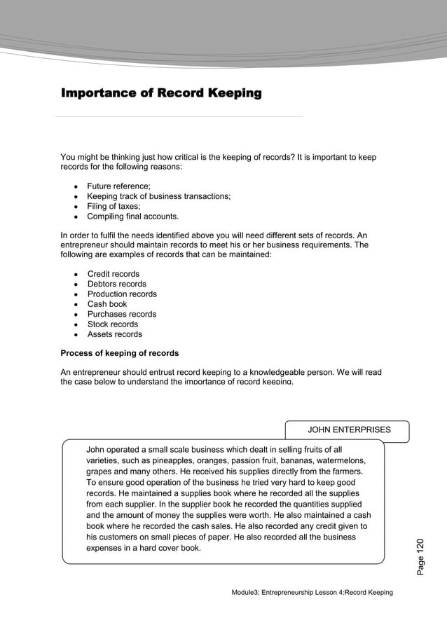 Farmer's Agribusiness Training Course: Module 3 - Entrepreneurship ...