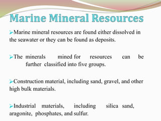 Marine mineral resources -oceanography and climatology | PPTX