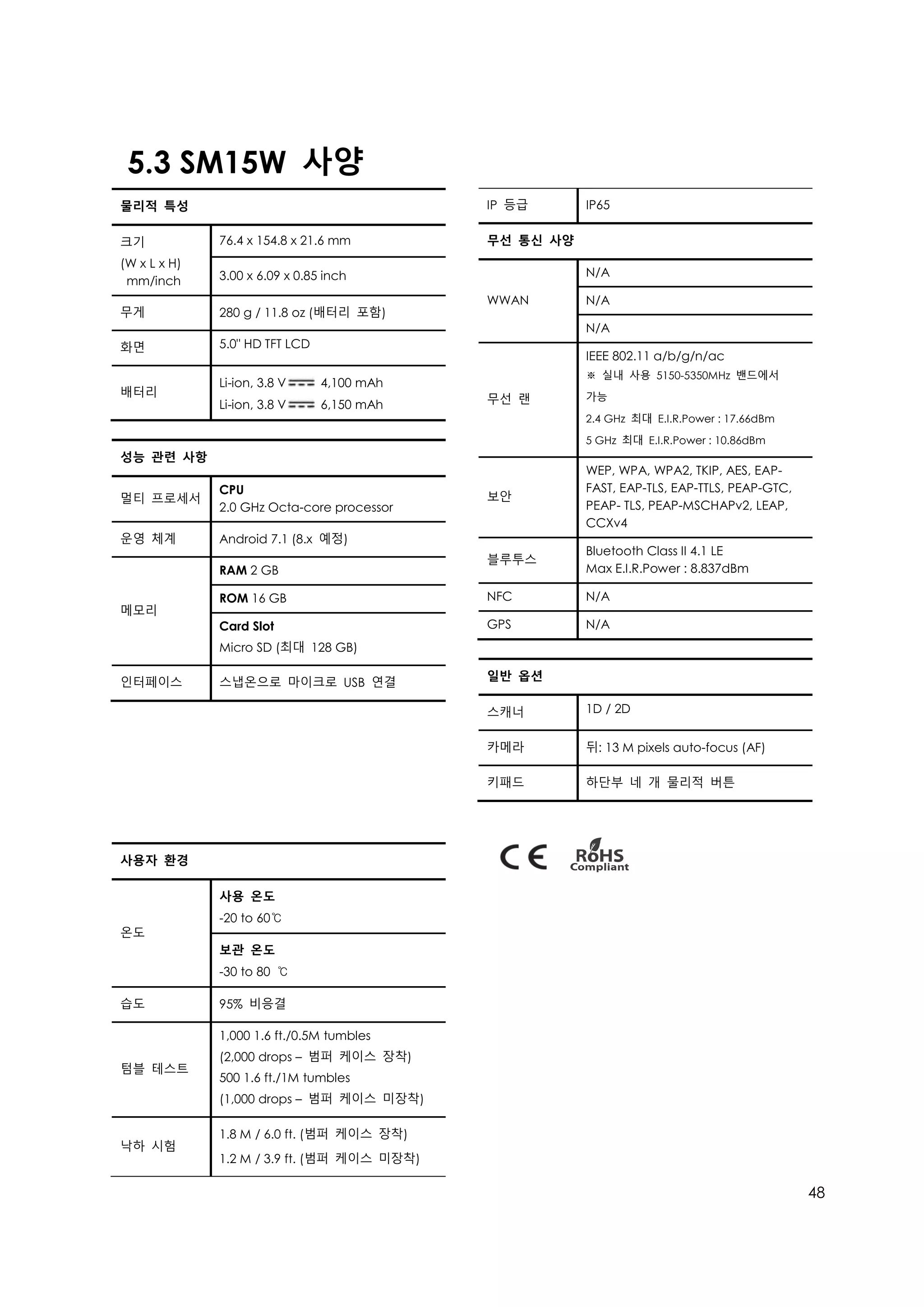 M3모바일PDA M3 MOBILE M3 SM15X 2D RFID 안드로이드7.1 산업용PDA 바코드PDA 매뉴얼 | PDF