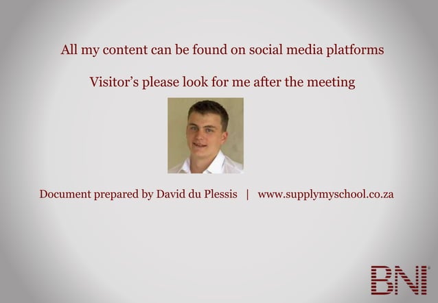 BNI Feature Presentation (10 minute presentation) | PPTX