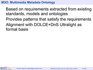 M3O: The Multimedia Metadata Ontology | ODP
