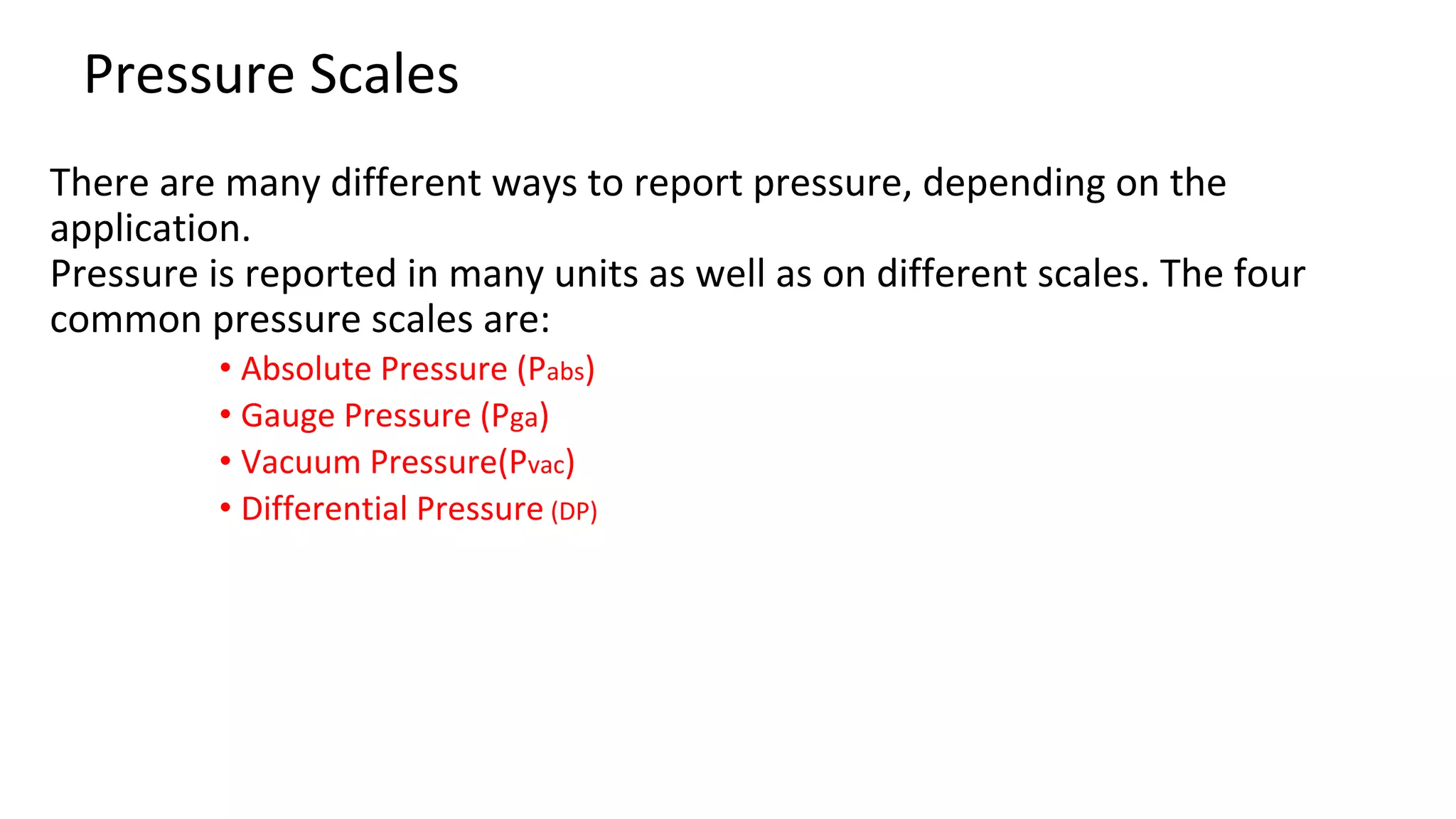 PRESSURE Measurement | PPT