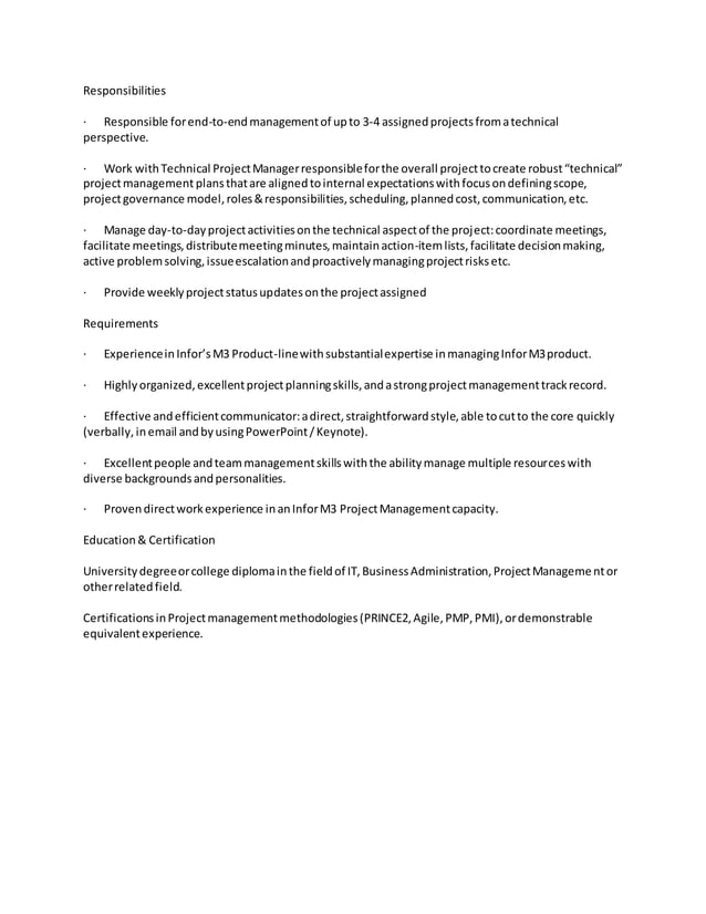 M3 Project Manager | DOCX