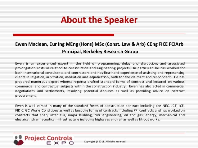 Project Controls Expo 18th Nov 2014 - "Project Controls – The Legal P…