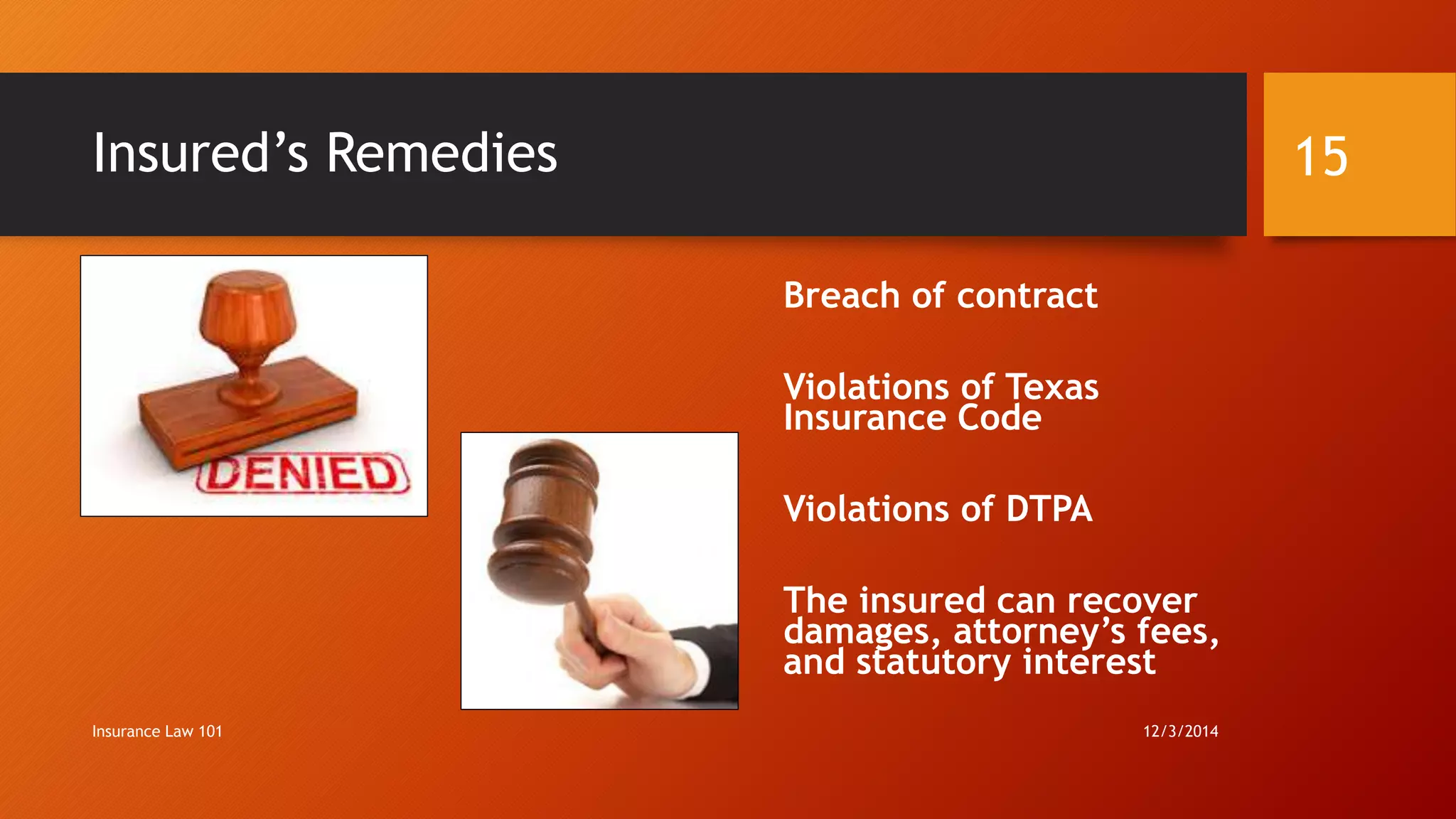 Insurance law 101 | PPTX