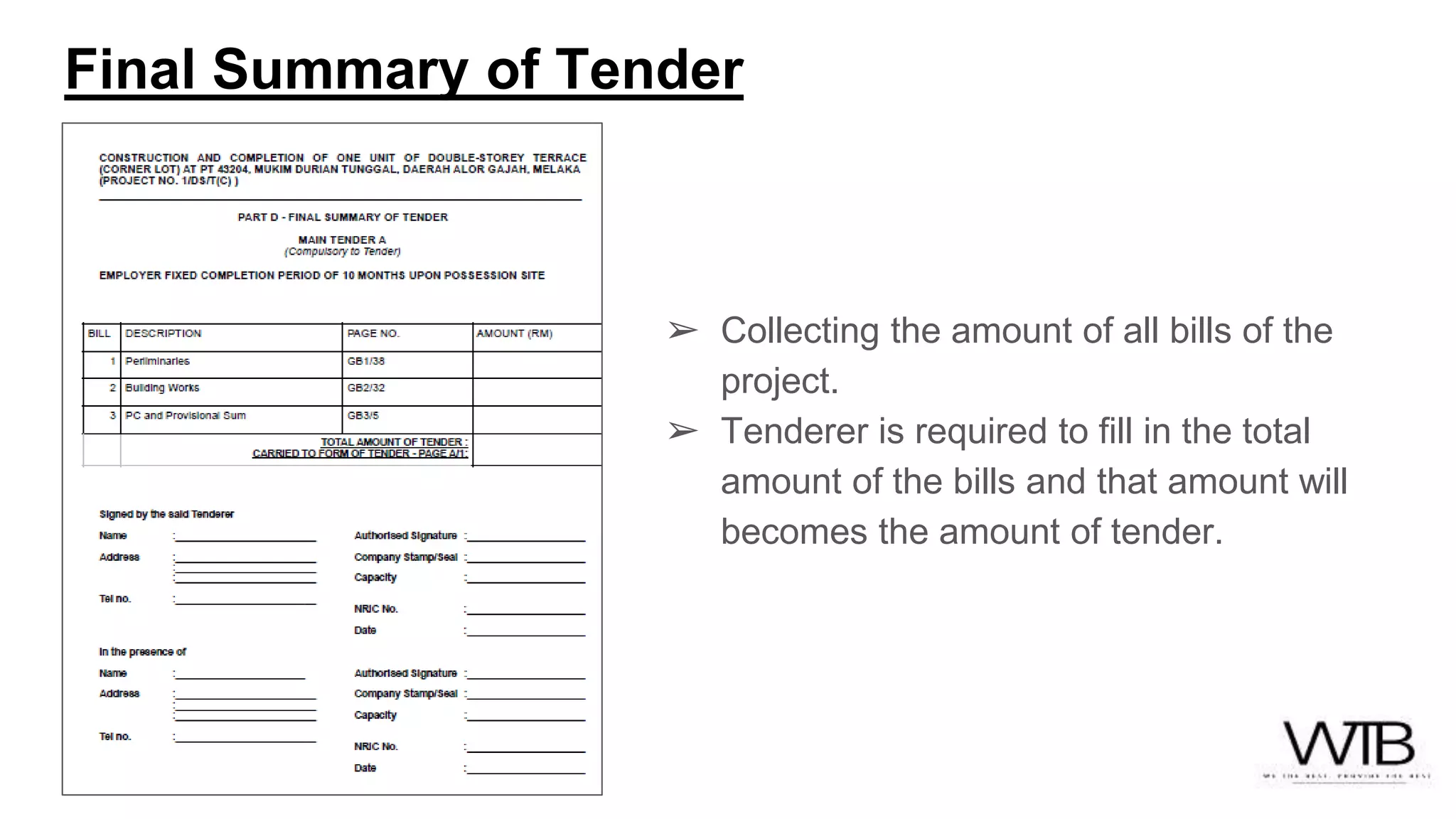 MEASUREMENT TENDER DOCUMENTATION | PPTX