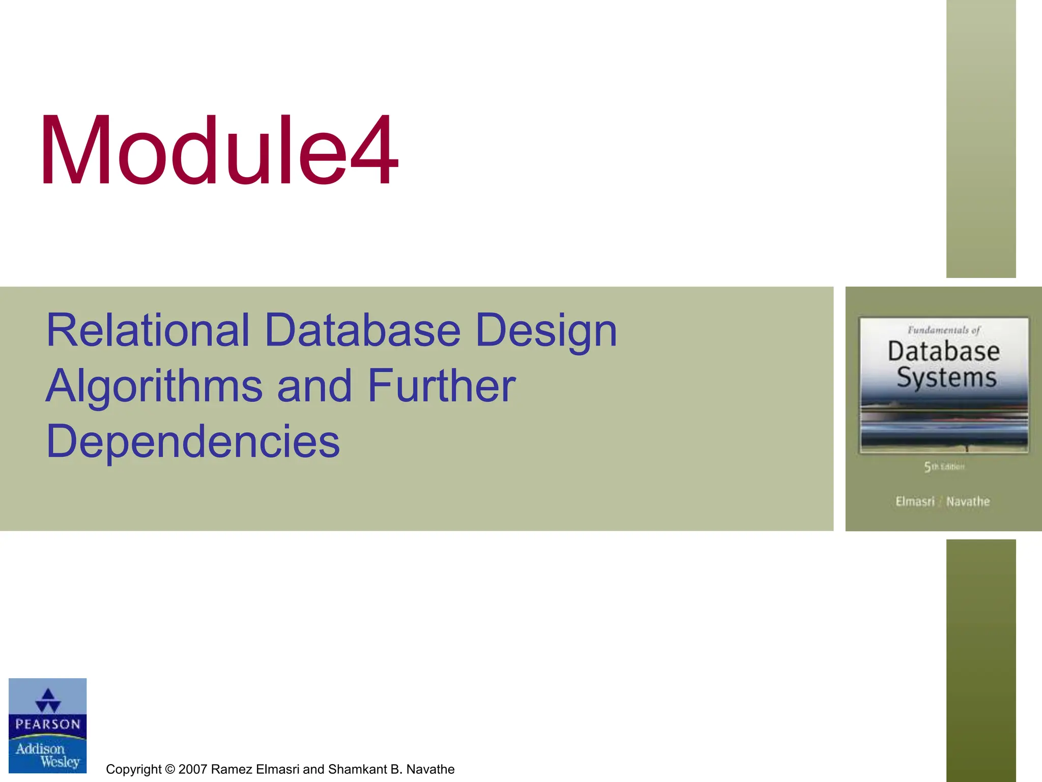 Module 4- Database Management System by Navathe | PPT