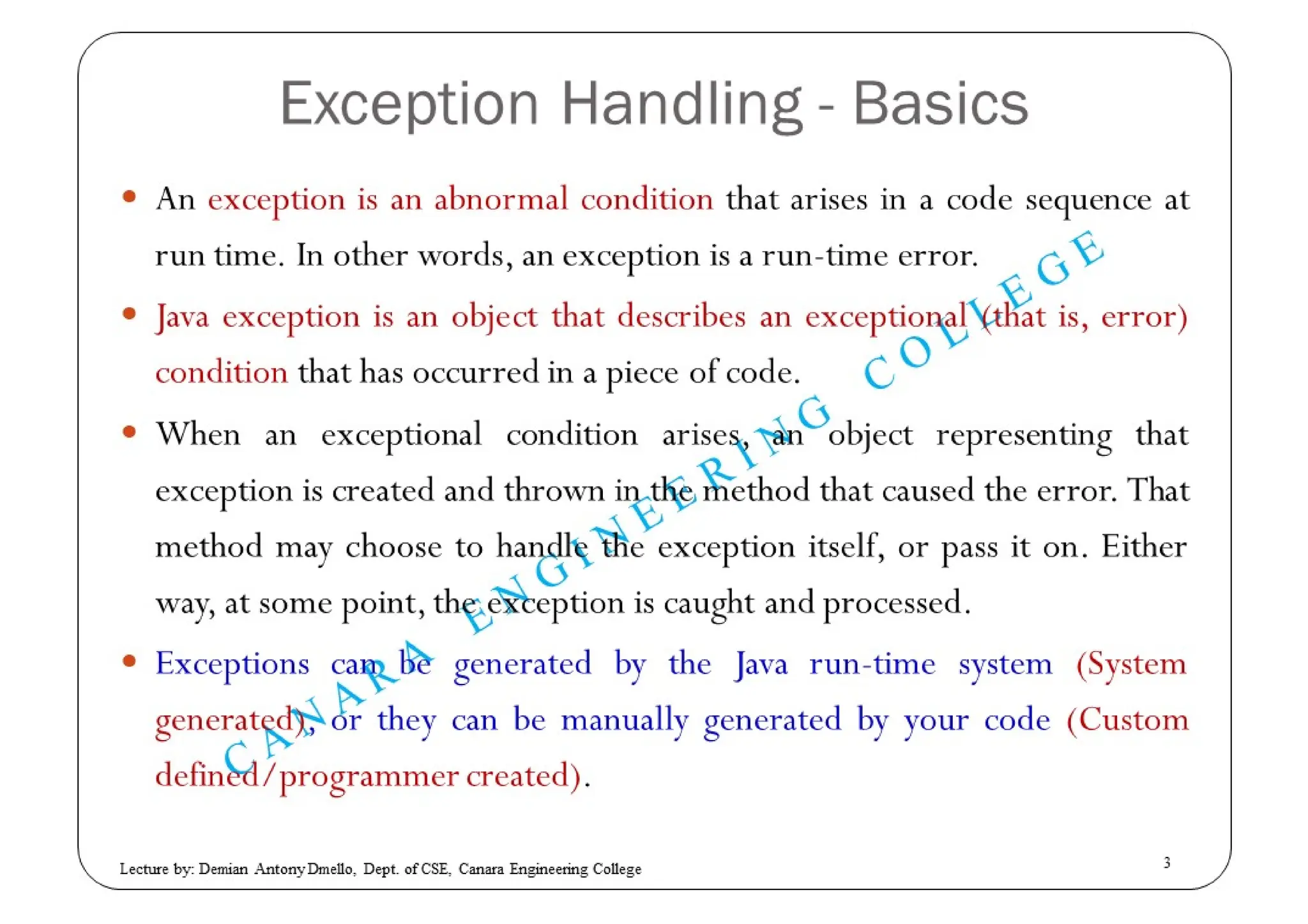 Exception Handling in JAVA | PDF | Programming Languages | Computing