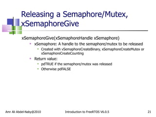 FreeRTOS Course - Semaphore/Mutex Management | PPT