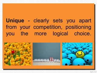 Unique selling proposition and value proposition | PPTX