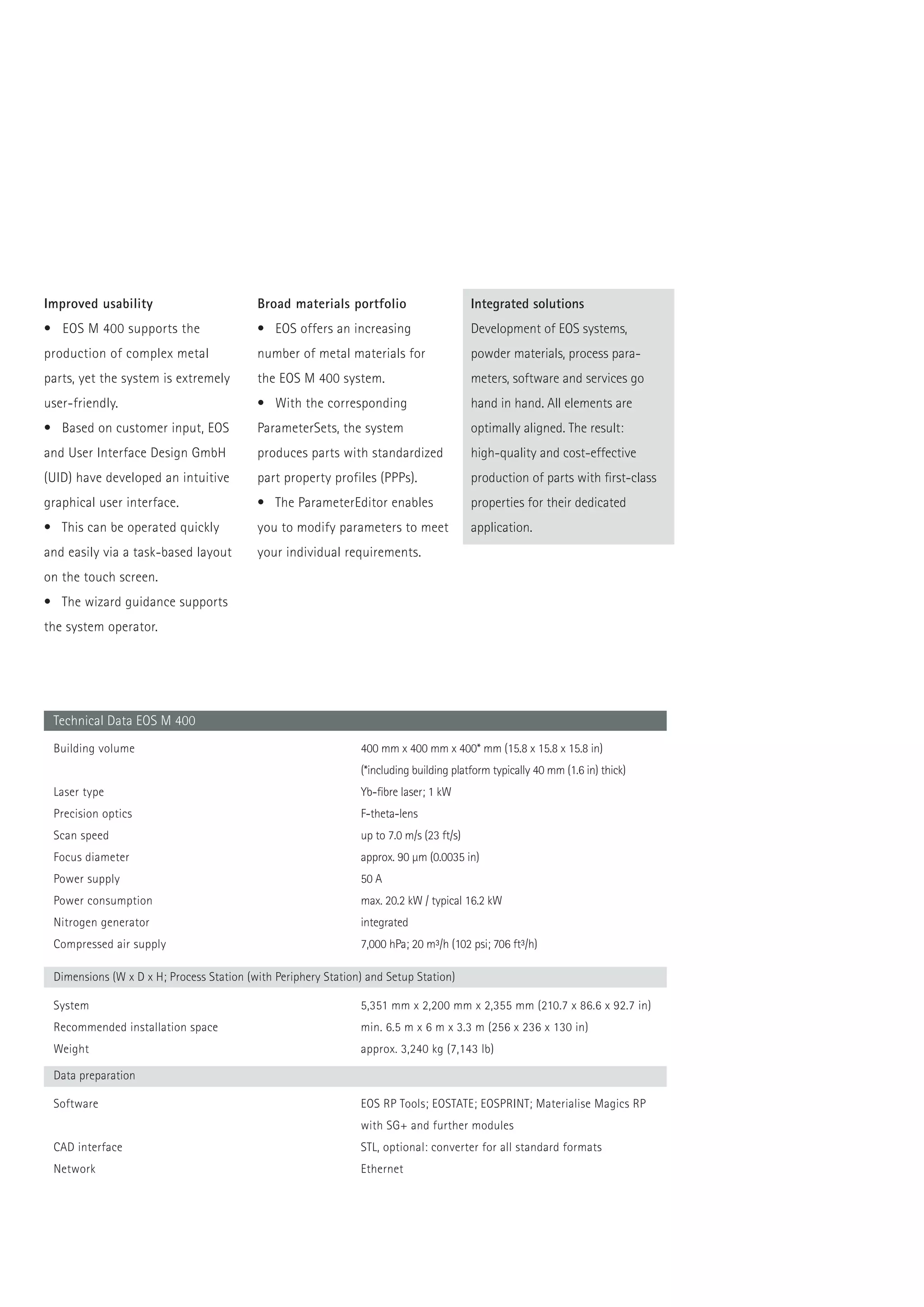 EOS Additive Machines - Model M400 Brochure - The Additive ...