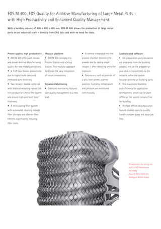 EOS Additive Machines - Model M400 Brochure - The Additive ...