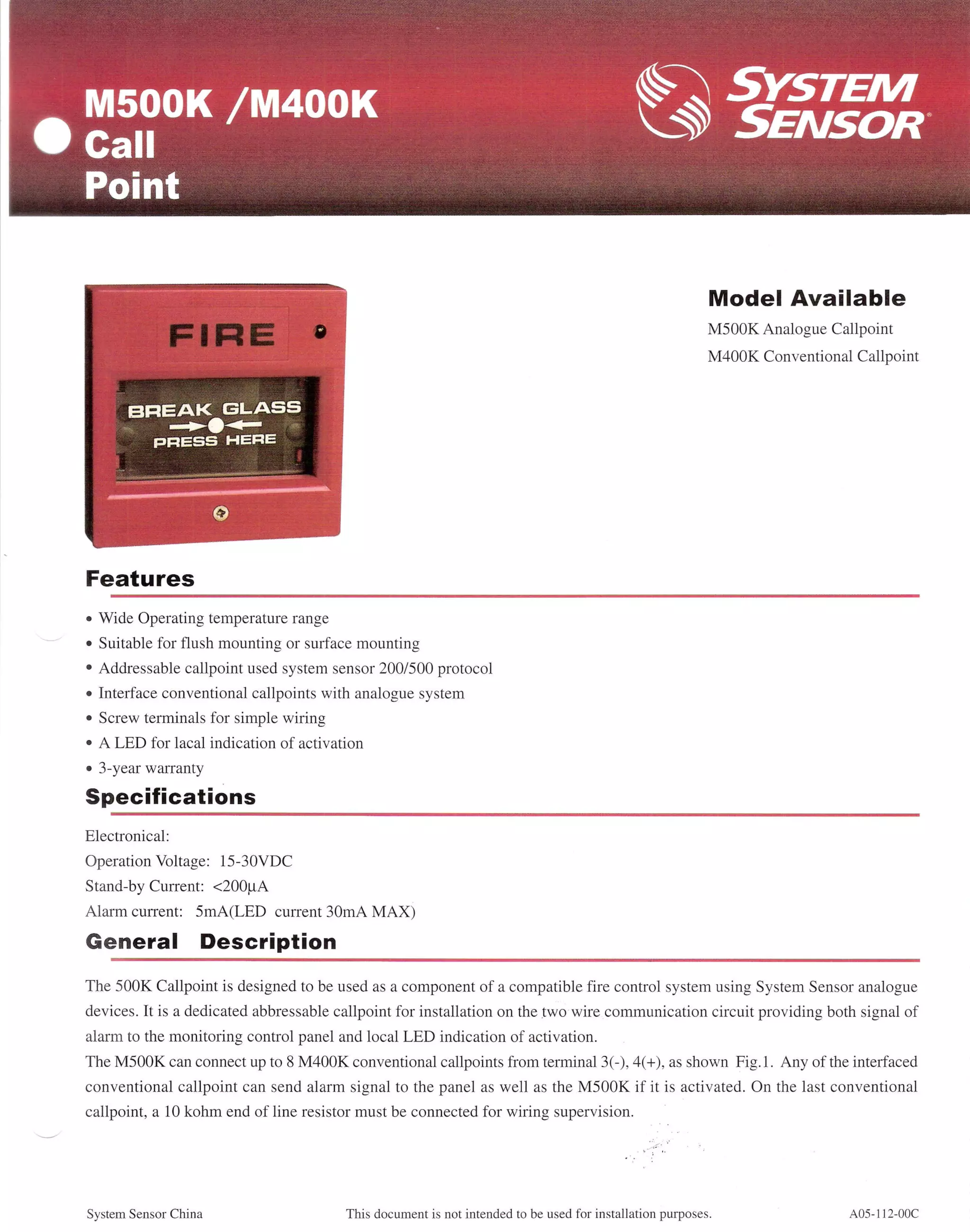 Manual Break Glass/ Manual Call Point | PDF