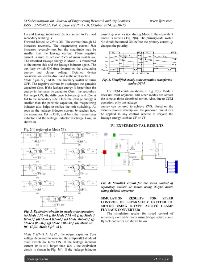 Speed Control Of Separately Excited Dc Motor Using A High Efficiency Flyback Converter With New ...