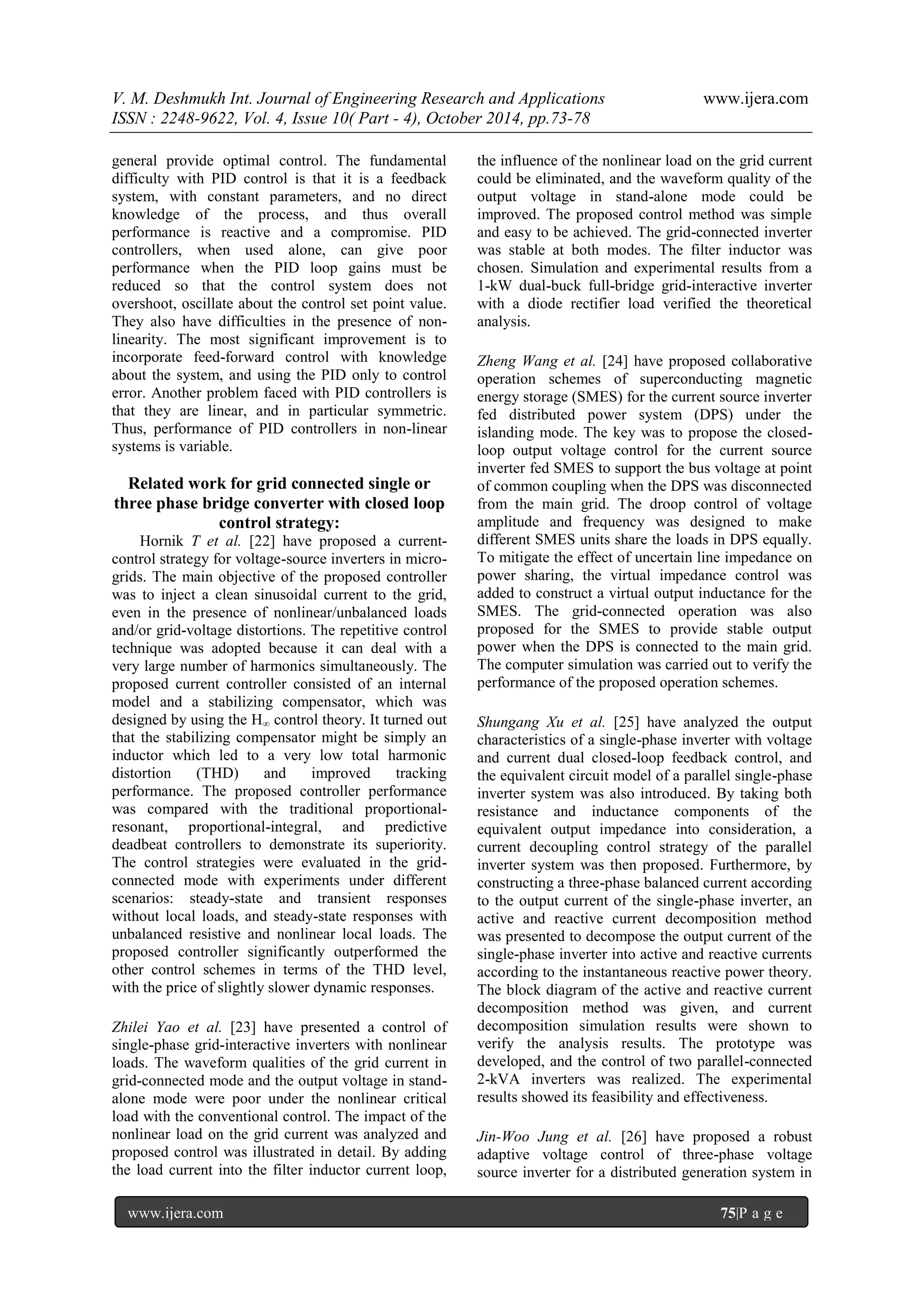 Implementation of closed loop control technique for improving the performances of PWM inverter-A ...