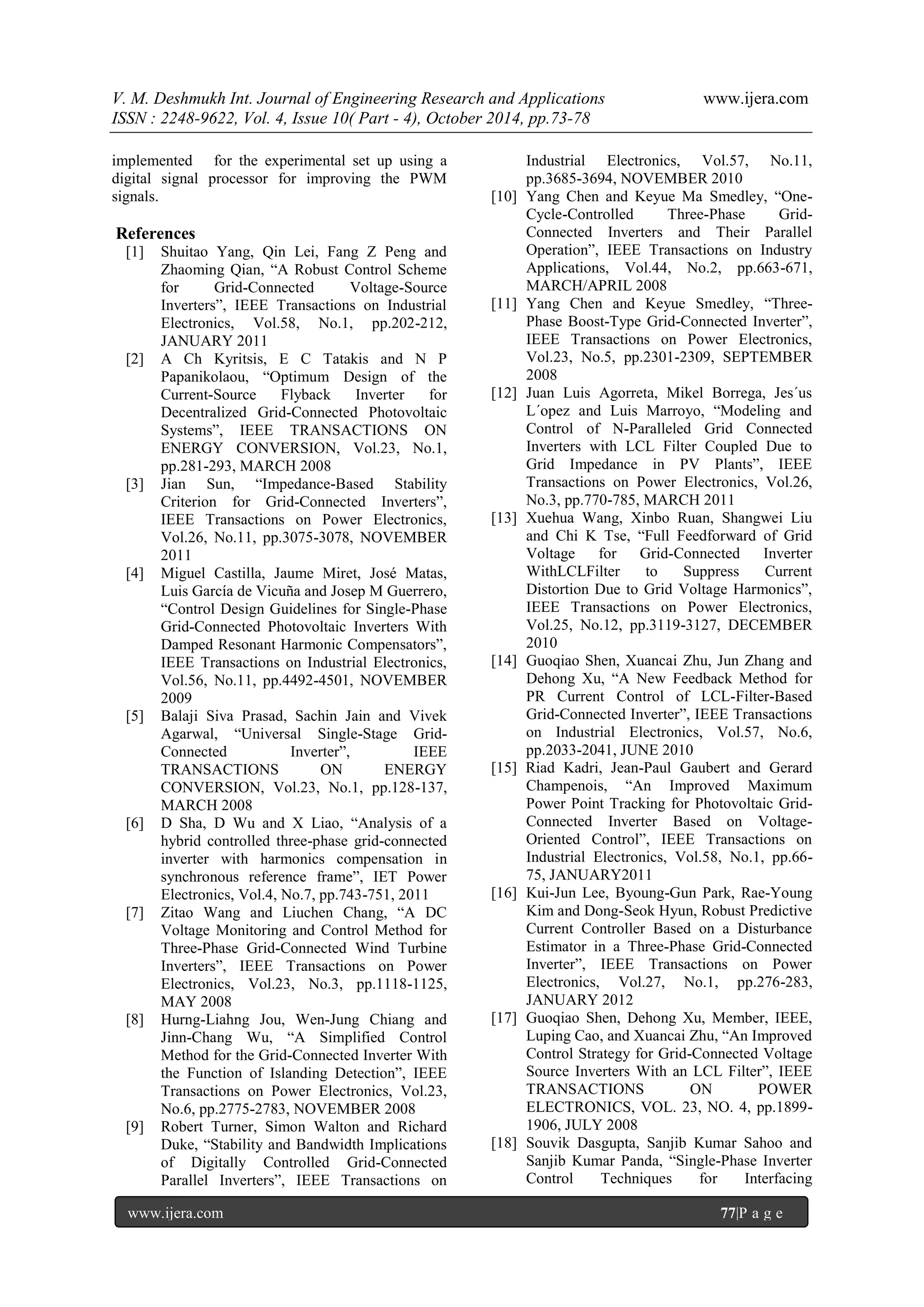 Implementation of closed loop control technique for improving the performances of PWM inverter-A ...