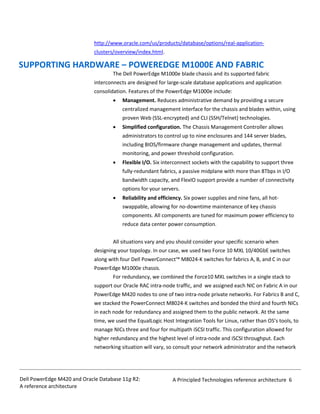 Dell PowerEdge M420 and Oracle Database 11g R2: A Reference ...