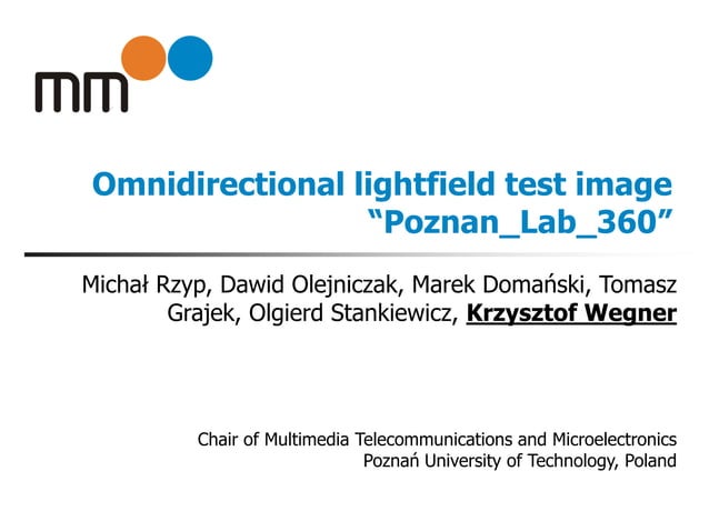 Omni LightFiled Experimental System | PPT