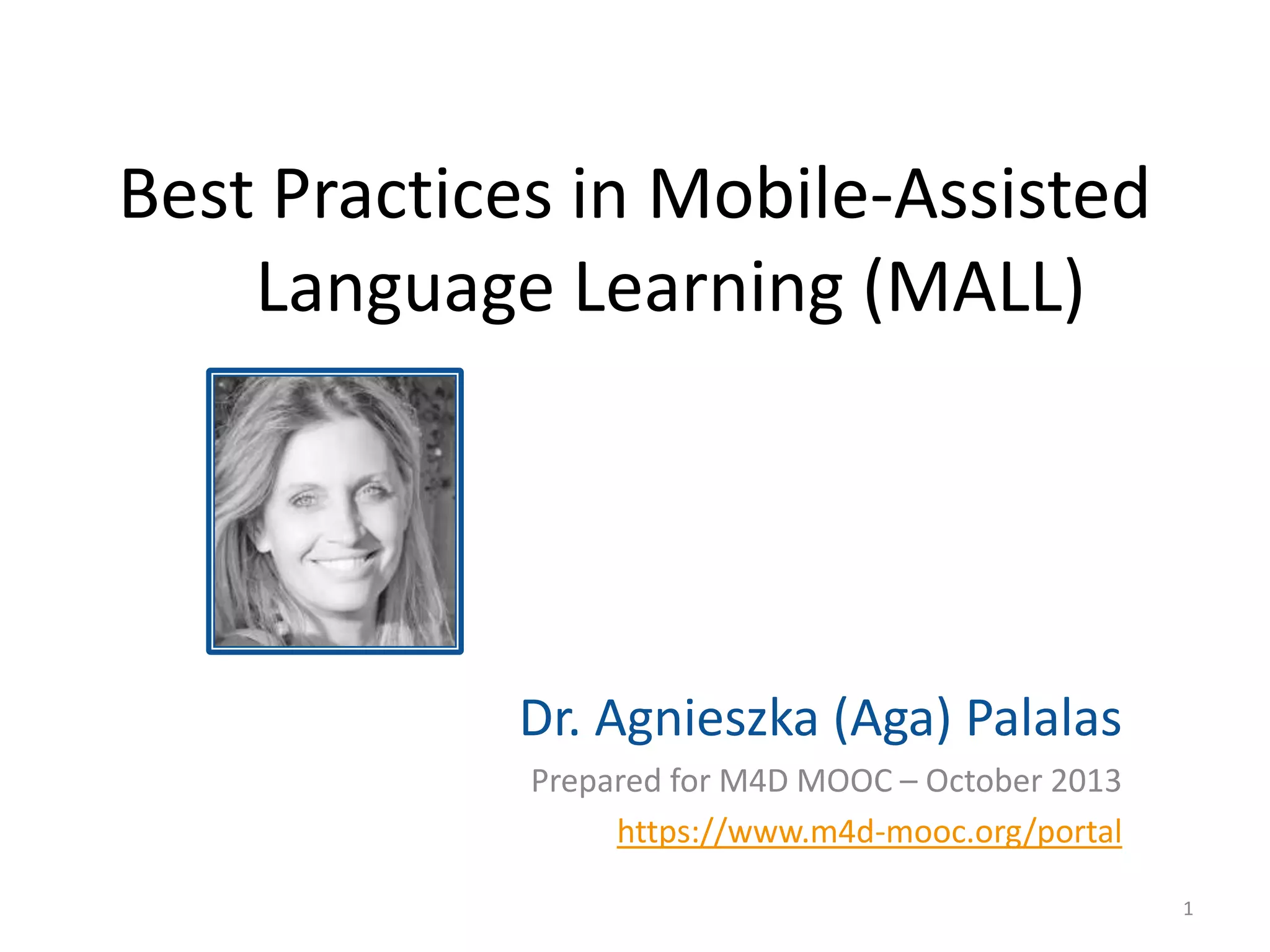 M4D m-Learning MOOC video6: Mobile-assisted language Learning (some ...