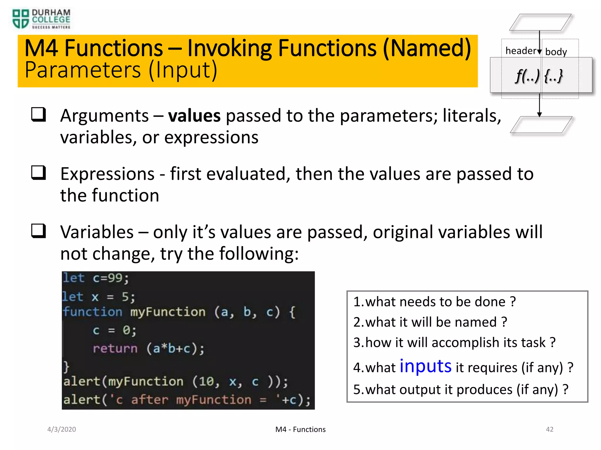 JavaScript functions | PPTX