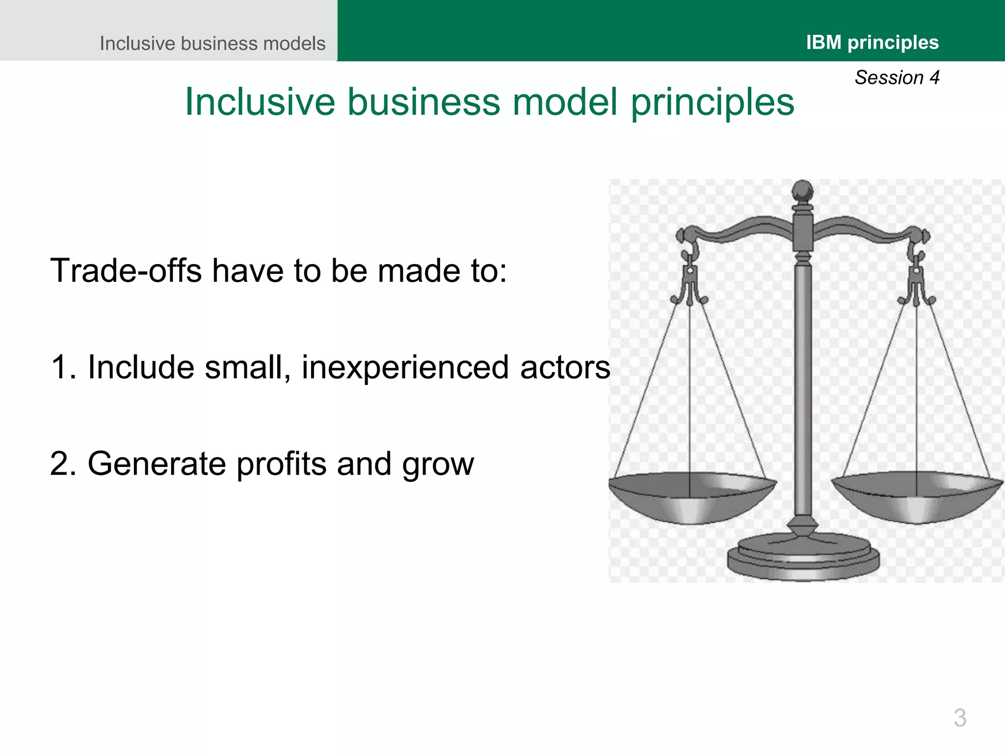 Inclusive business model principles - Session 4 | PPTX