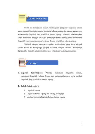 Materi M4KB1 - Pengantar Linguistik Umum | PDF