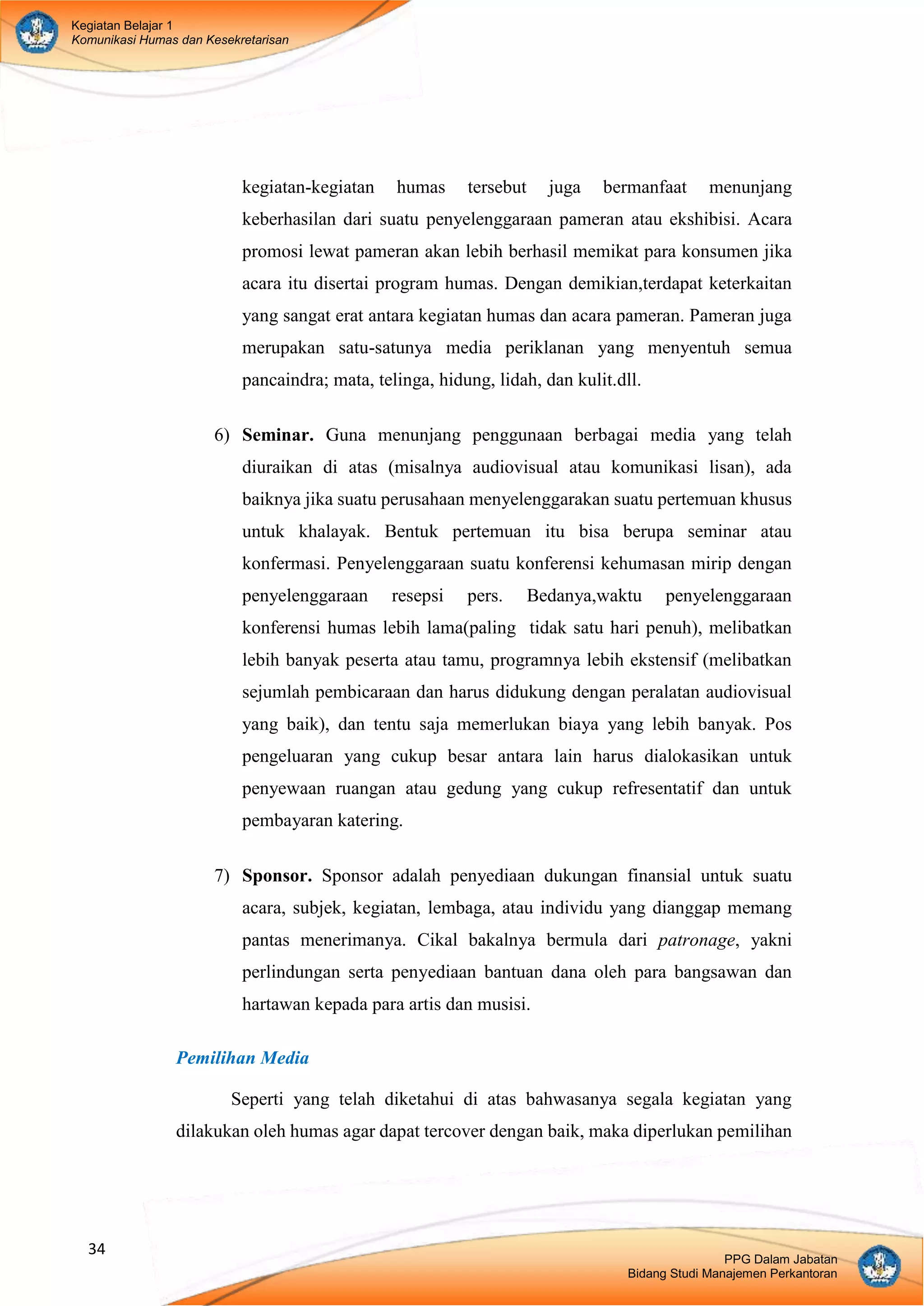 M4 kb1 komunikasi humas dan keprotokolan | PDF