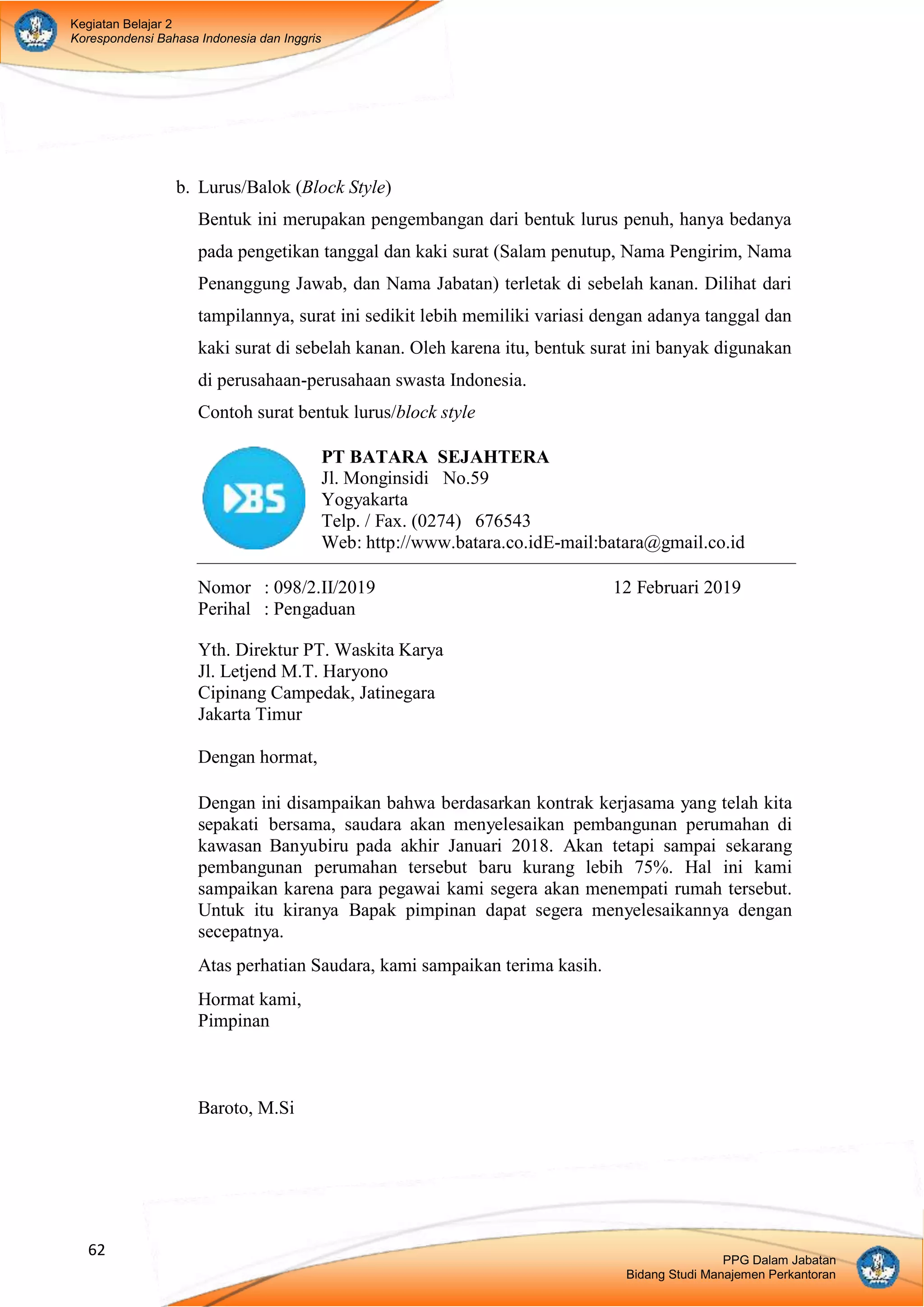 M4 kb2 korespondensi | PDF