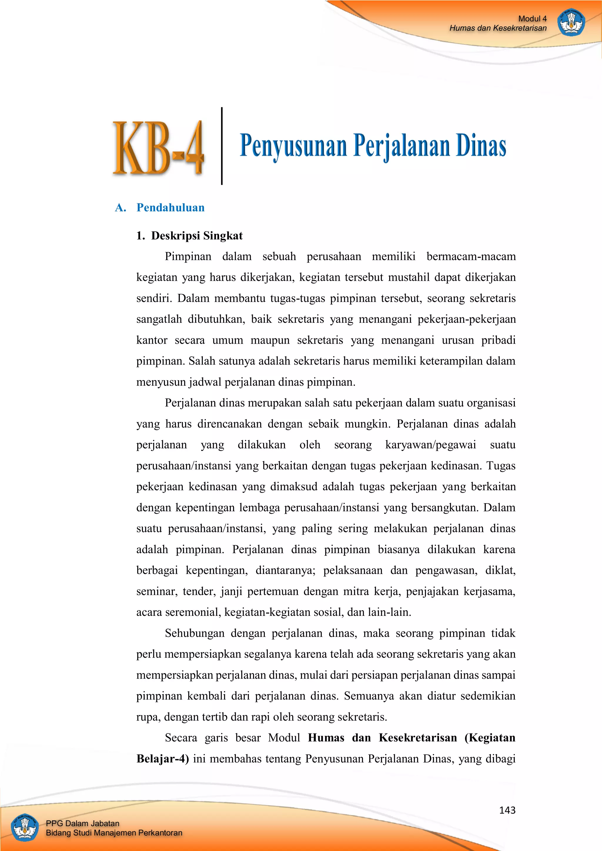 M4 kb4 penyusunan perjalanan dinas | PDF