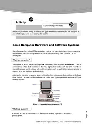 Farmer's Agribusiness Training Course: Module 4 - ICT in Support of ...